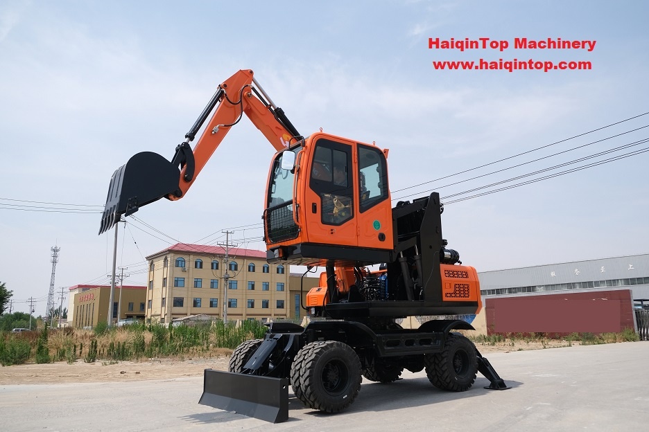 Wheel Excavator with lift cabin,High Rise Industry mobile excavator